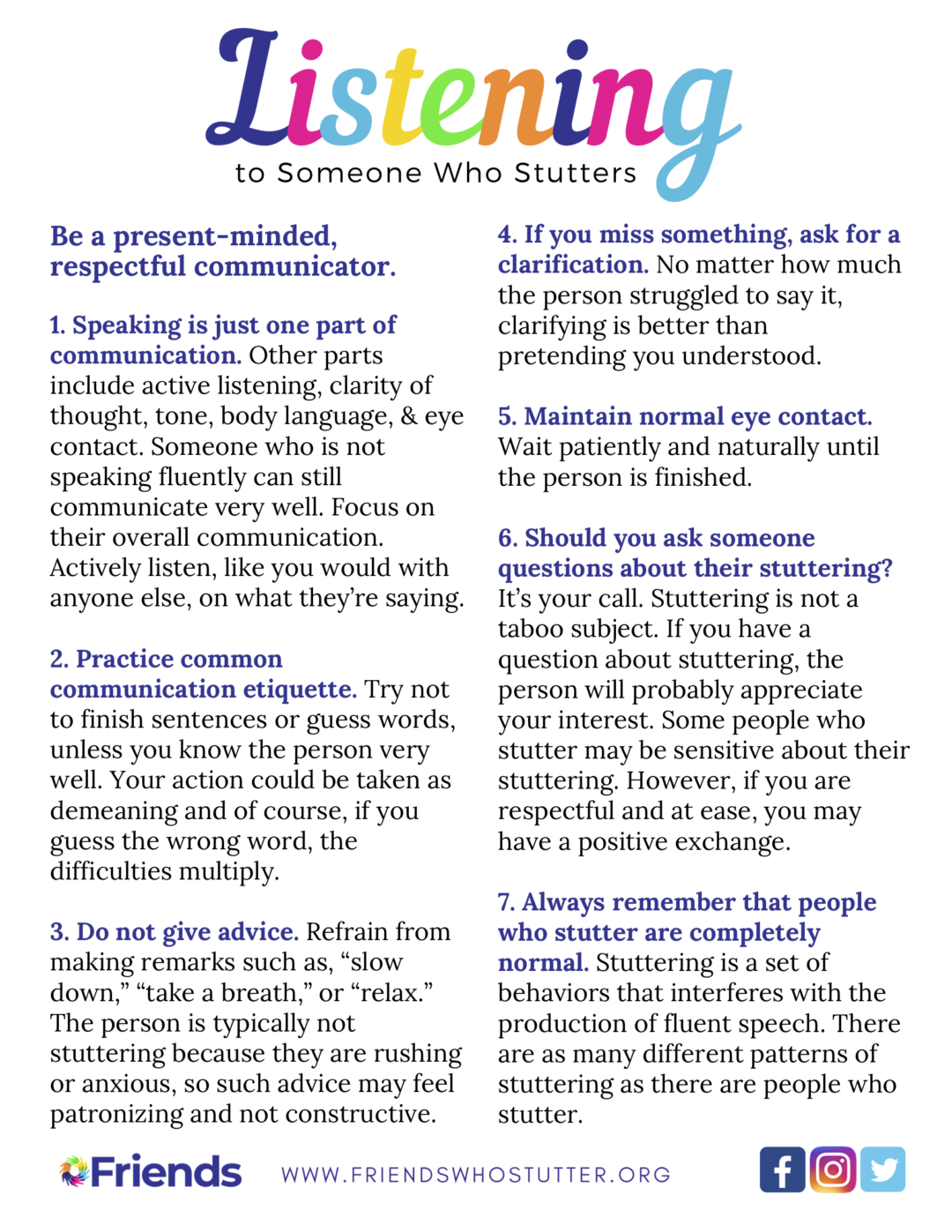 Stuttering 101 - Friends